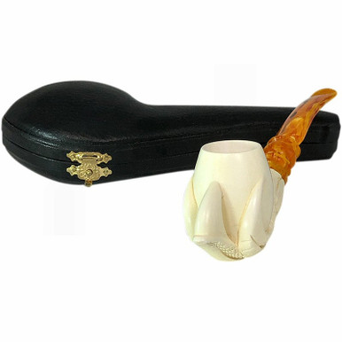 Claw with Scrolled Designer Stem Meerschaum Pipe | Royal Meerschaum Pipes