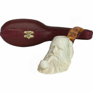 Deluxe Bearded Man in Nightcap Tiger Stem Meerschaum Pipe | Royal ...