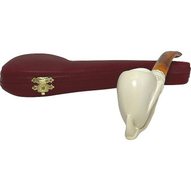 Backwards Claw Holding Smooth Bowl Knurl Meerschaum Pipe | Royal Meerschaum Pipes