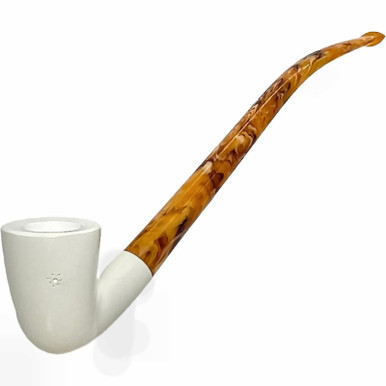 Smooth Dublin Flat Rim Churchwarden Meerschaum Pipe | Royal Meerschaum Pipes