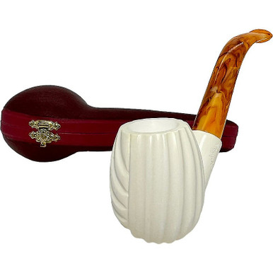Special Yilmaz Signed Smooth Swirl Meerschaum Pipe | Royal Meerschaum Pipes