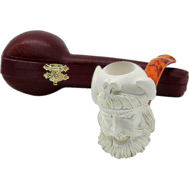 Viking with Pointed Horns Meerschaum Pipe | Royal Meerschaum Pipes