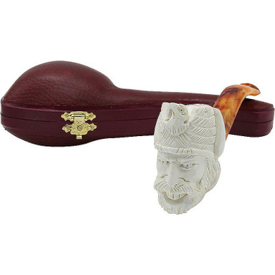 Horned Viking Hand Carved Meerschaum Pipe | Royal Meerschaum Pipes