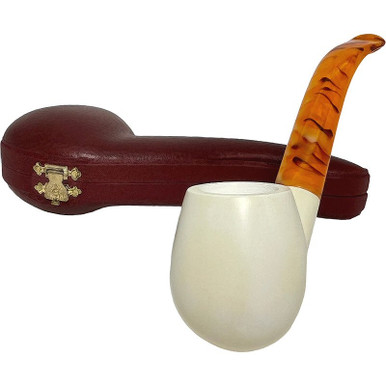 Deluxe Yilmaz Signed Tiger Stem Meerschaum Pipe | Royal Meerschaum Pipes