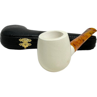 Smooth Straight Stem Hand Carved Meerschaum Pipe | Royal Meerschaum Pipes