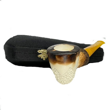 Deluxe Tomahawk Govem Calcined Meerschaum Pipe Set | Royal Meerschaum Pipes