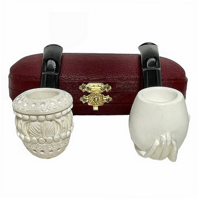 Hand and Topkapi Mini Meerschaum Pipe Set | Royal Meerschaum Pipes