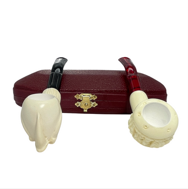 Claw and Long Topkapi Mini Meerschaum Pipe Set | Royal Meerschaum Pipes