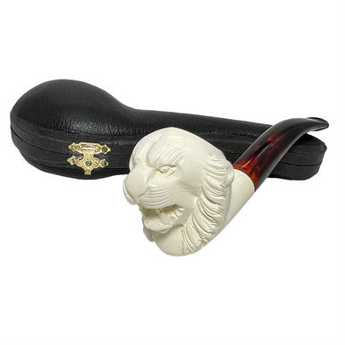 Snarling Tiger Dark Stem Meerschaum Pipe | Royal Meerschaum Pipes
