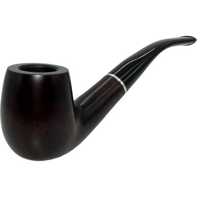Royal Smooth Bent Billiard Silver Ring Briar Pipe | Royal Meerschaum Pipes