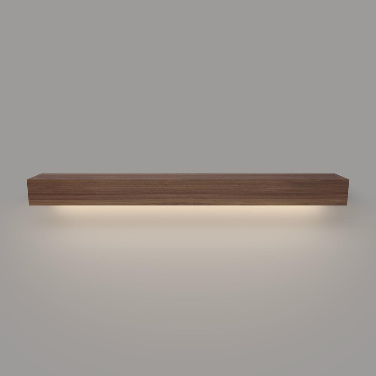 Walnut Floating Fireplace Mantel | J Thomas Home