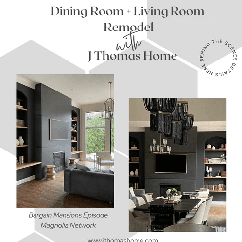 Behind The Scenes: Bargain Mansions Episode - Dining Room + Living Room Remodel with J Thomas ...