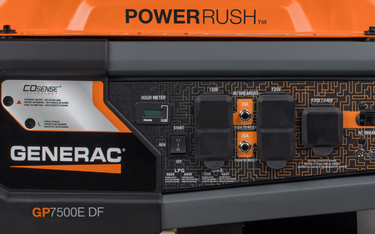 Generac 8011 GP7500E Dual Fuel Portable Generator | Nationwide Generators