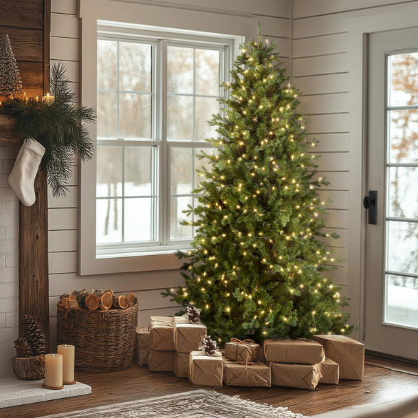 NATIONAL TREE COMPANY 7.5 FT. PRE-LIT NORTHERN SPRUCE MEMORY-SHAPE TREE ...
