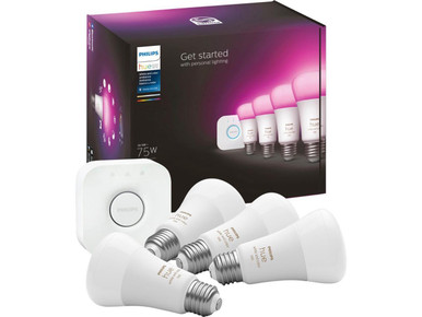 Philips Hue A19 LED Color Smart Bulb Starter Kit (75W 2021 Version ...