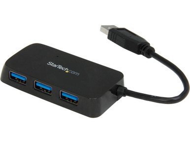 StarTech.com ST4300MINU3B 4 Port USB 3.0 Hub - Built-in Cable - Compact ...