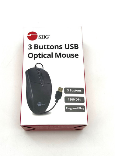 SIIG 3 Buttons USB Optical Mouse JK-US0T11-S1 - Black New ...