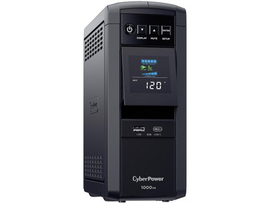CyberPower CP1000PFCLCD PFC Sinewave UPS System, 1000VA/600W, 10 ...