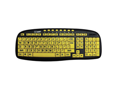 Ergoguys CD-1038 Black USB Wired Ergonomic Ezsee Low Vision Keyboard ...