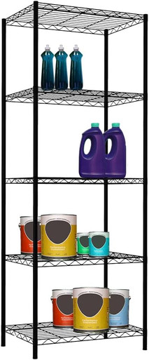 Home Basics Wire Shelving Storage Unit 5 Tier - Black ...