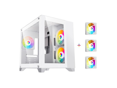 DIYPC ARGB-Q3.v2-W White USB3.0 Tempered Glass Micro ATX Gaming ...