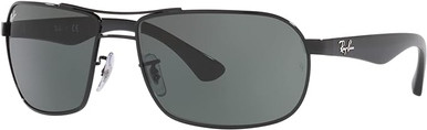 RAY BAN RB3492 Rectangular Sunglasses - Green/Black ...
