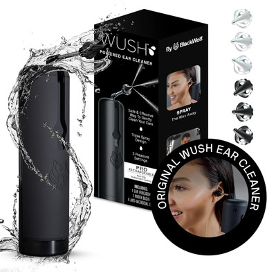 Black Wolf Wush Pro - Water Powered Ear Cleaner - 6 Reusable Tips ...