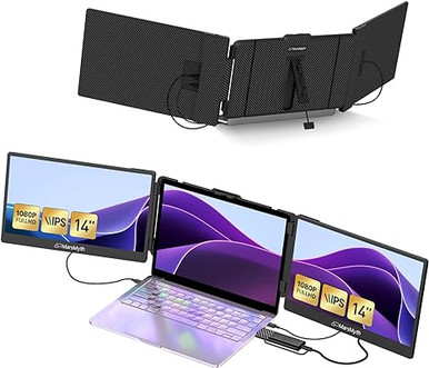 MarsMyth S2 Triple Laptop Screen Extender+H5-T Cable 14'' 1080P - Black ...