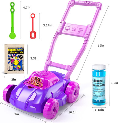 TEMI Pink and Purple Bubble Lawn Mower - Blue - RetailkingBusiness.com