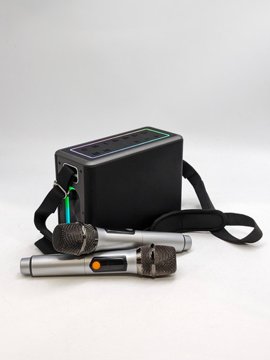 ZEELINK KM-10 Karaoke Machine with Two Silver Wireless Microphones ...