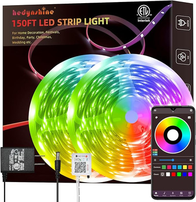 ‎HEDYNSHINE Led Strip Lights 130ft Music Sync RGB Color Changing Strip ...
