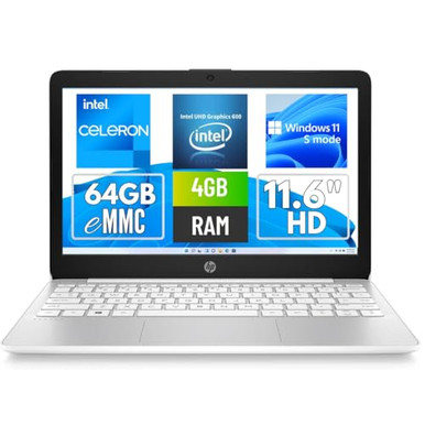 HP Stream Laptop 11.6" HD N4120 4GB 64GB eMMC Windows 11 White ...