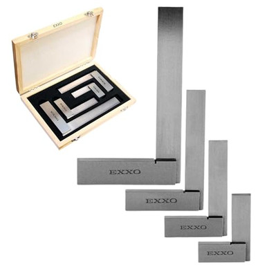 EXXO COMBINATION 4 PC METAL MACHINIST SQUARE TOOL SET, PRECISION LEVEL ...