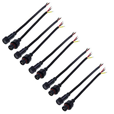 ALITOVE 3 PIN 3 CORE WATERPROOF IP65 MALE FEMALE LED CONNECTOR 5V 12V ...