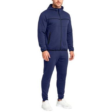 GALAXY BY HARVIC MEN'S SLIM FIT TECH FLEECE FULL ZIP TRACKSUIT MEN'S XL ...