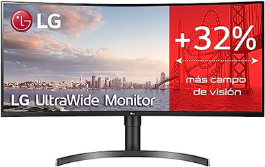 LG 35'' Curved UltraWide QHD HDR LG Monitor FreeSync 35WN65C-B - BLACK ...