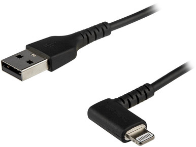 StarTech.com RUSBLTMM2MBR 2m / 6.6ft Angled Lightning to USB Cable ...