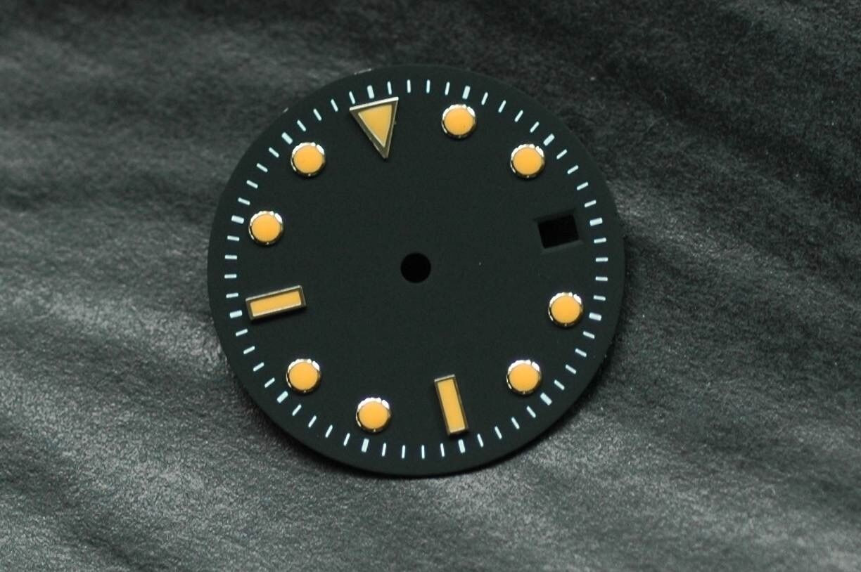 Orange Lume Plain Submarine Sub Watch Dial for ETA 2836 2824 movement ...