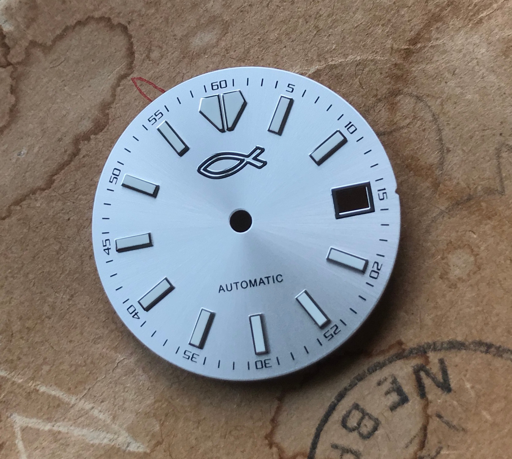 Pearl White Turtle Fish Dial Bat Diver's Watch MOD Seiko 7S26 Movement ...