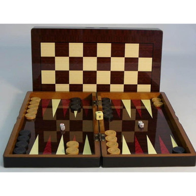 BACKGAMMON - WOODGRAIN DECOUPAGE 15-INCH BOARD - BOARD GAME - Atlantis Hobby