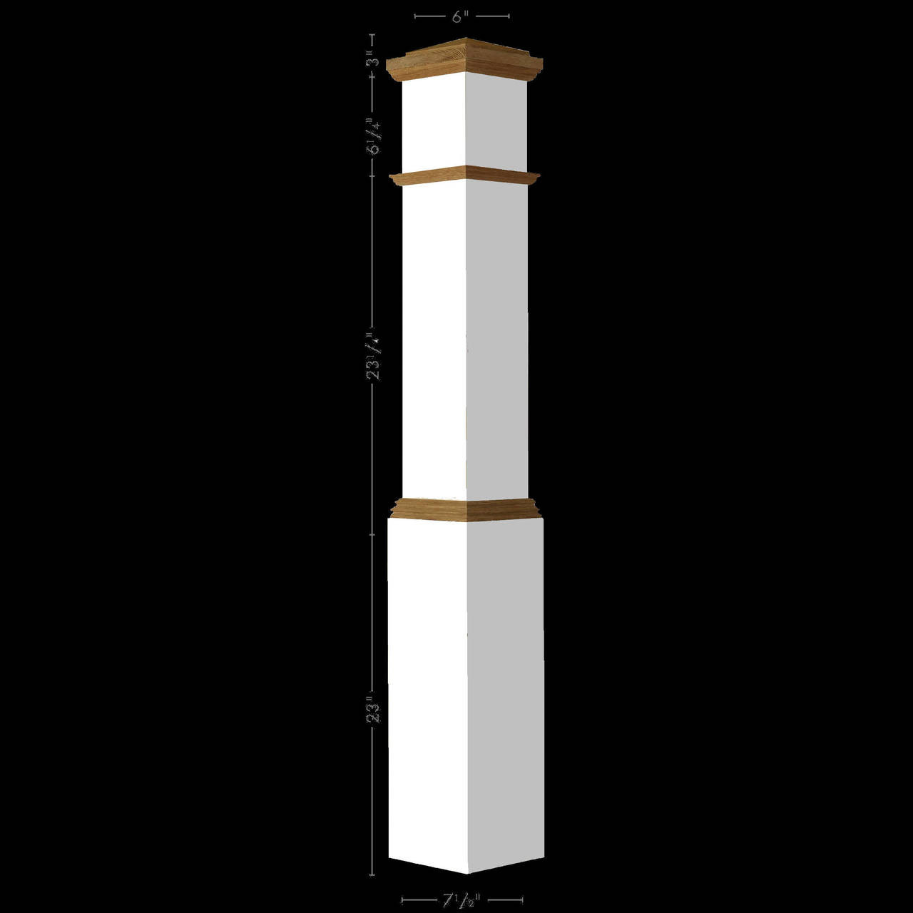 4092 Primed Box Newel Post with Special Species Trim | Westfire Stair ...