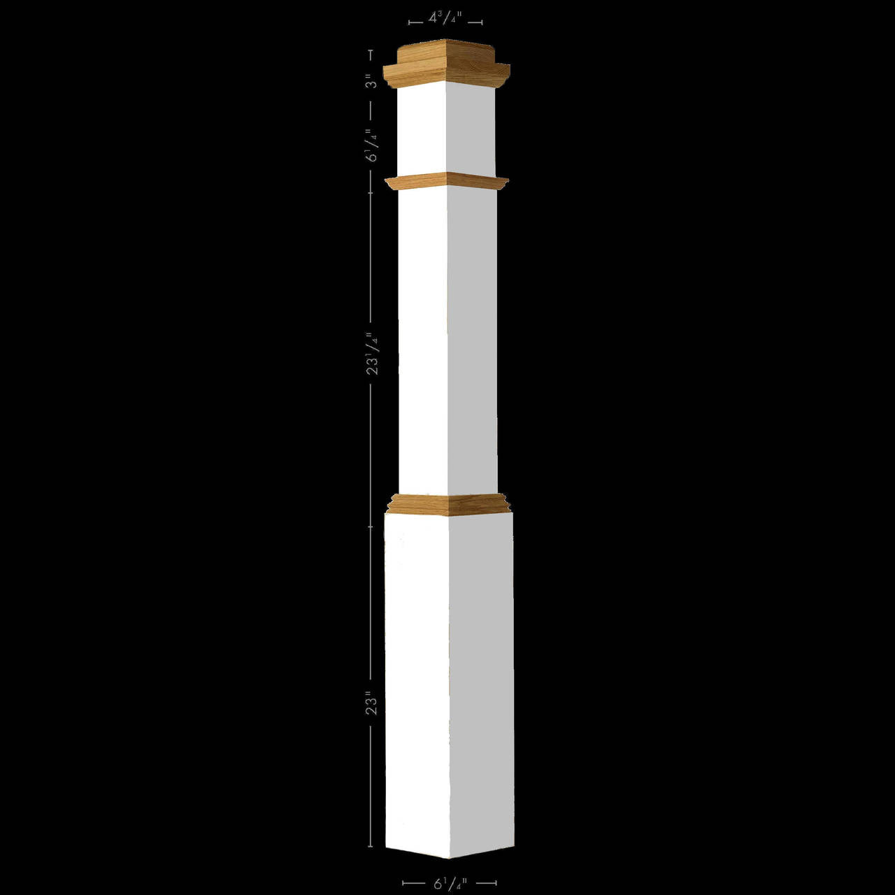 4091 Primed with Special Species Trim Box Newel Post | Westfire Stair ...