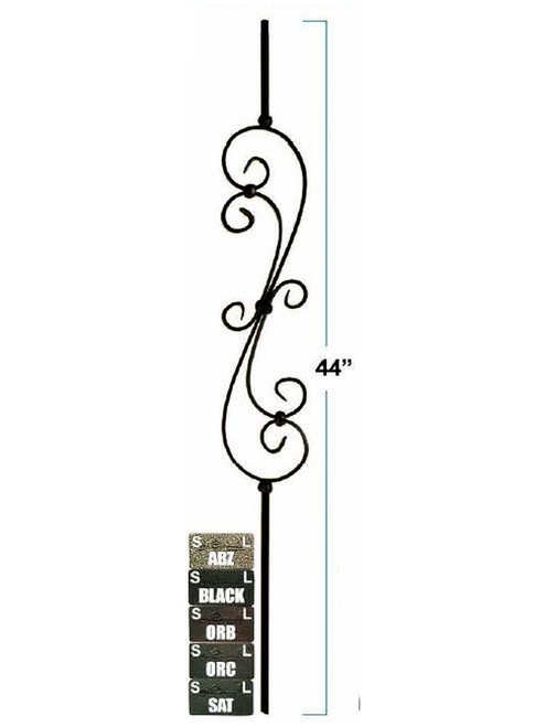 2681 Skinny S Scroll Solid Wrought Iron Baluster Westfire Stair Parts