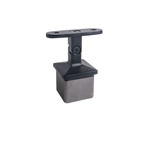 Adjustable Square Post Handrail Support, Satin Black | Westfire Stair ...