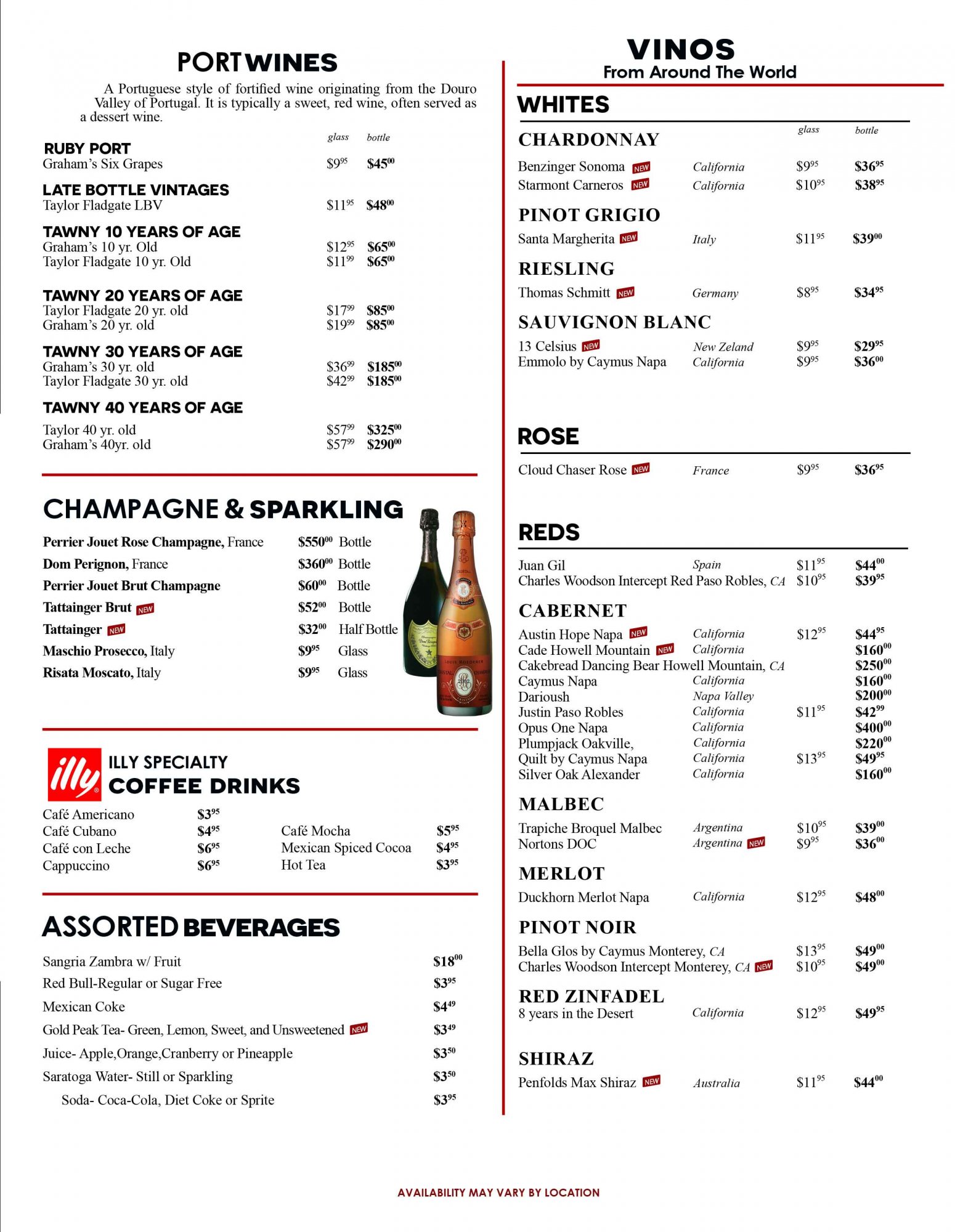 Bar Menu