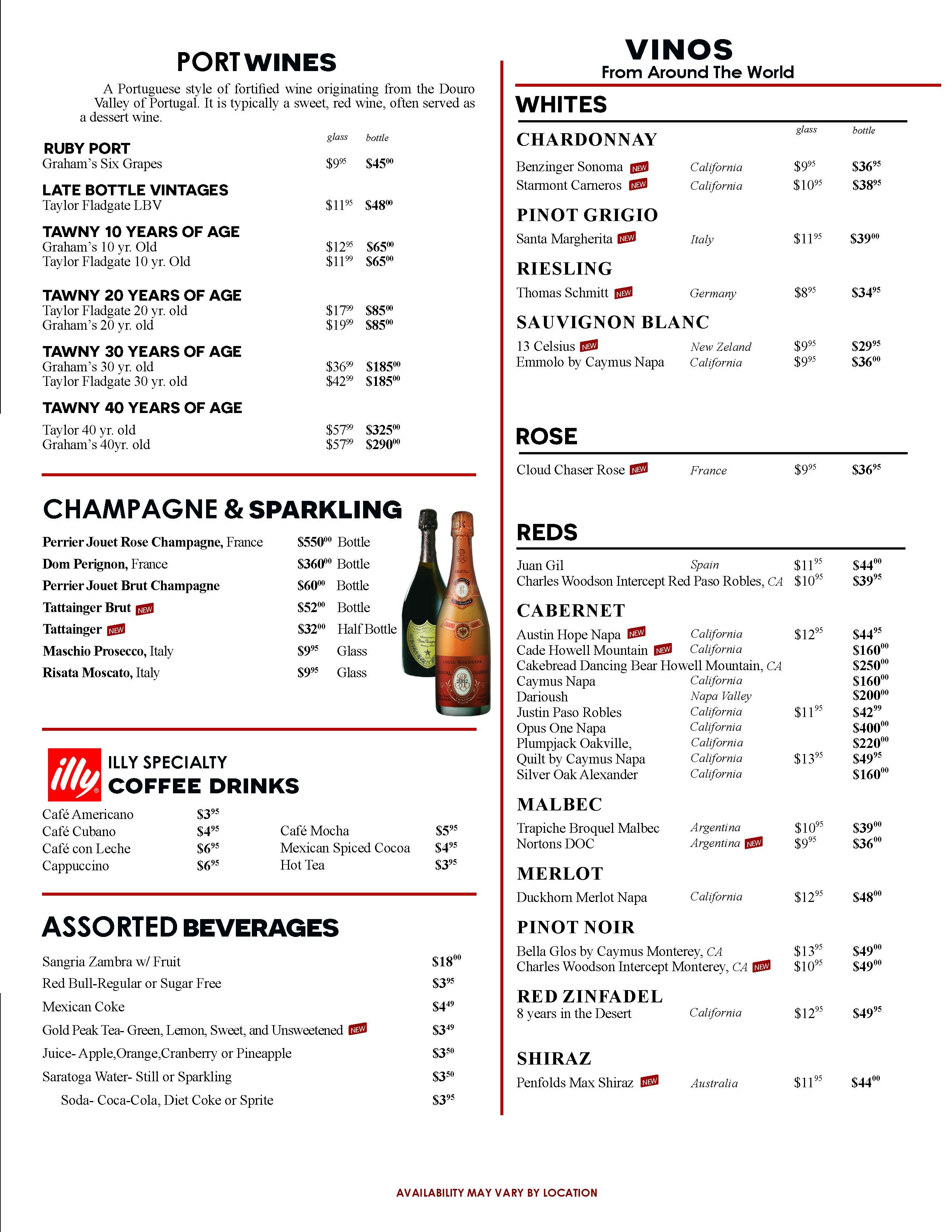 Bar Menu