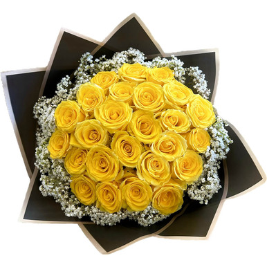 My Sunshine: 25 Yellow Roses in Deluxe Wrap | Salvy the Florist