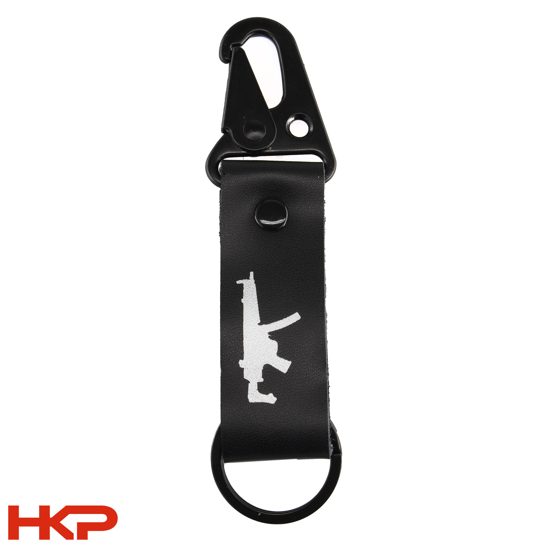 HK Leather MP5 Key Chain - Black/Silver