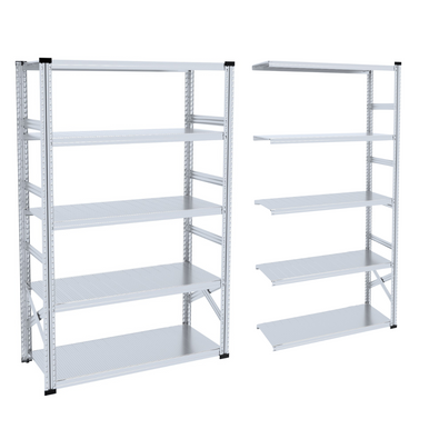 Metalsistem legbordstellingen - stalen stellingen samenstellen - Per Sectie