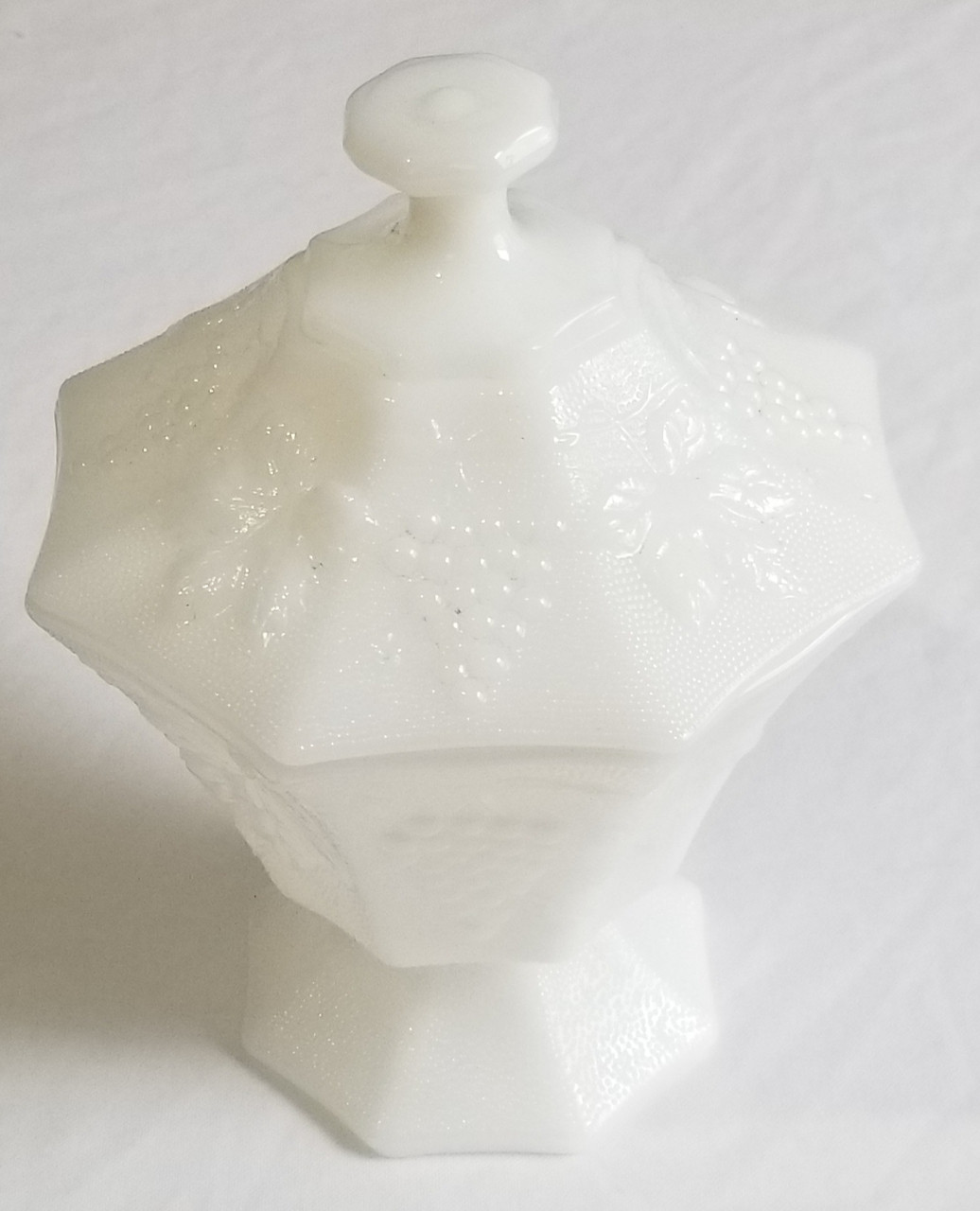 Octagon milk glass grape candy dish Bowls Kitchen & Dining etna.com.pe